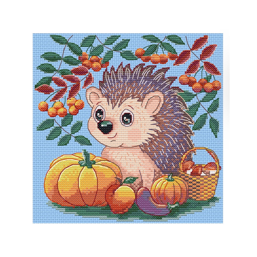 Harvest Hedgehog. Cross Stitch Chart Pattern Design PDF File. Digital ...