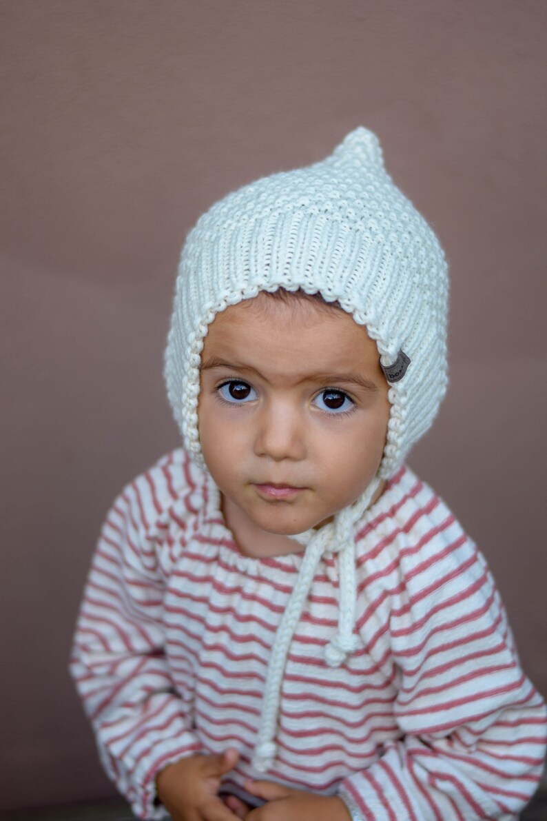 Hand Knitted Organic Merino Wool Pixie Bonnet in 6 Colours - Etsy Australia