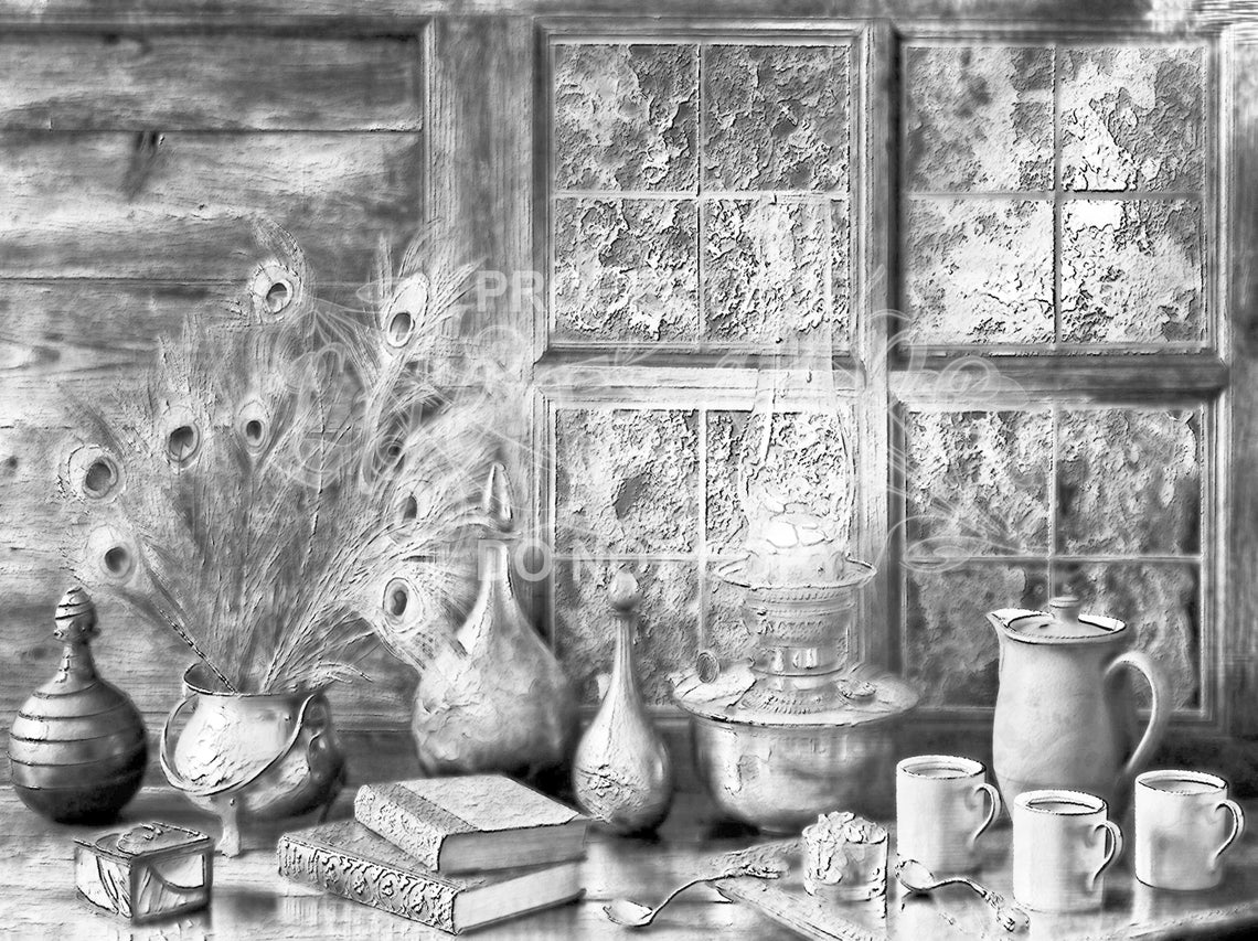 Coloring Book still Life Series 4 Sampler 10 Grayscale | Etsy