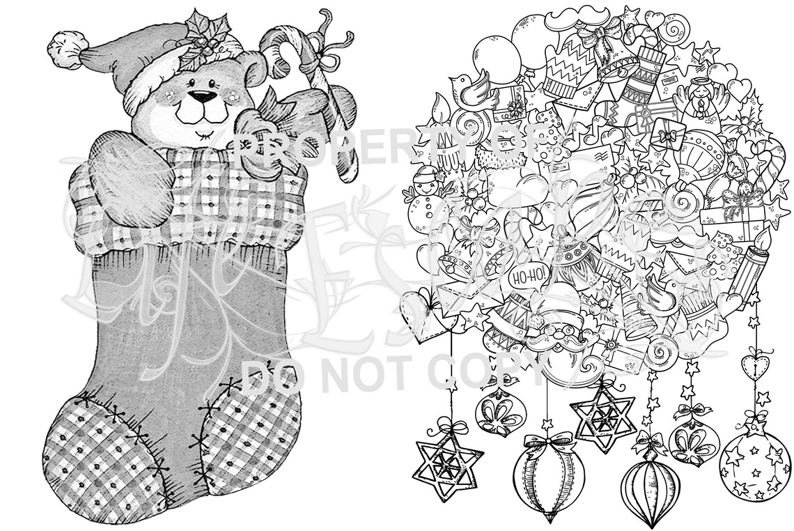 Coloring Book christmas Joy Coloring Pages for Adults. | Etsy