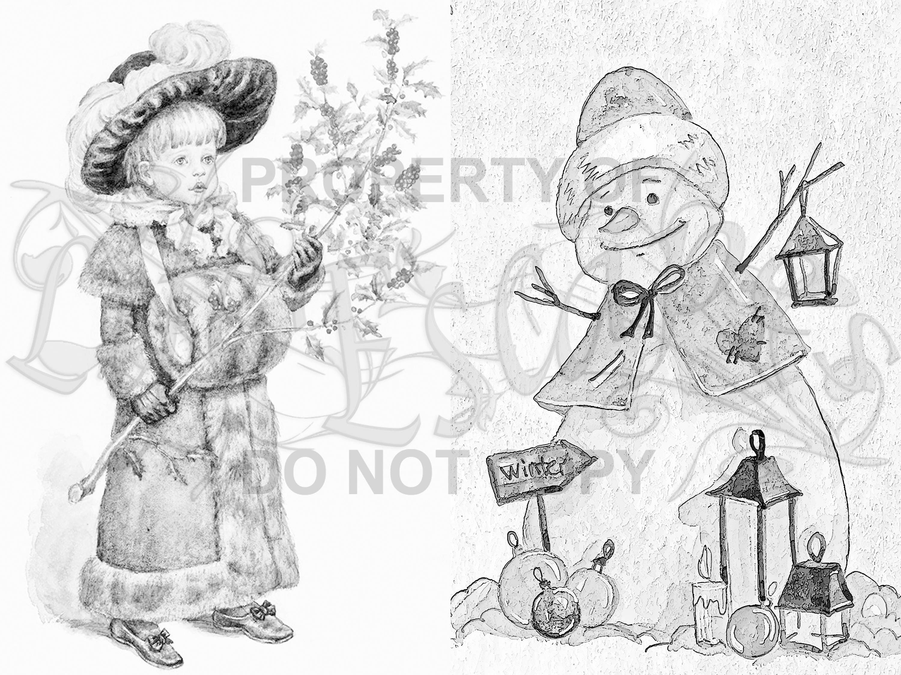 Vintage Christmas Coloring Pages