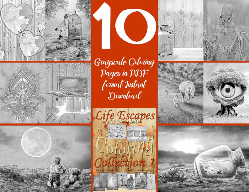 Adult Coloring Book life Escapes Coloring Collection 1 - Etsy