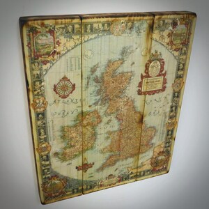 Great Britain Map, British Map, UK Map, Rustic Wood Map, Living Room ...