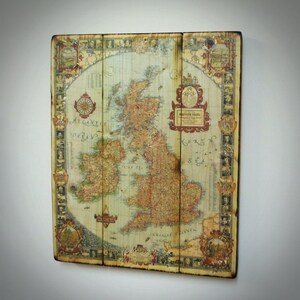Great Britain Map, British Map, UK Map, Rustic Wood Map, Living Room ...