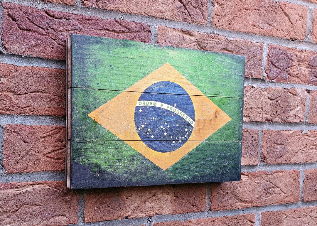 Brazilian Flag Wood Photo, Rustic Wall Decor - Etsy