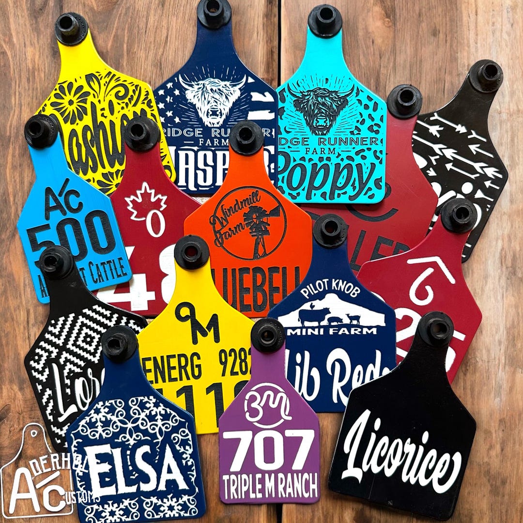 Custom Engraved Ear Tag Add Your Cattle Brand Lifetime Warranty Ritchey ...