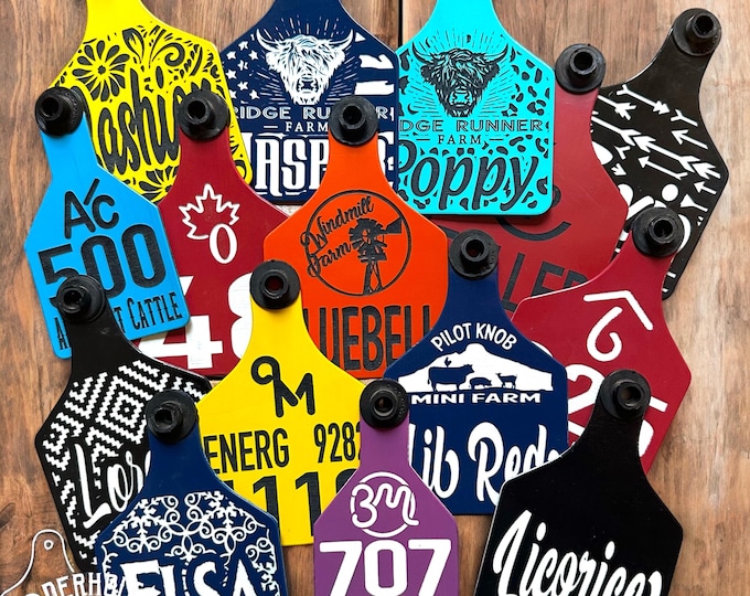Custom Cattle Ear Tag UV Printed Full Color Weatherproof Personalized ...
