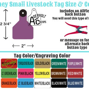 Custom Engraved Goat Ear Tag or Collar Tag - Sheep Pig - Ritchey Never ...