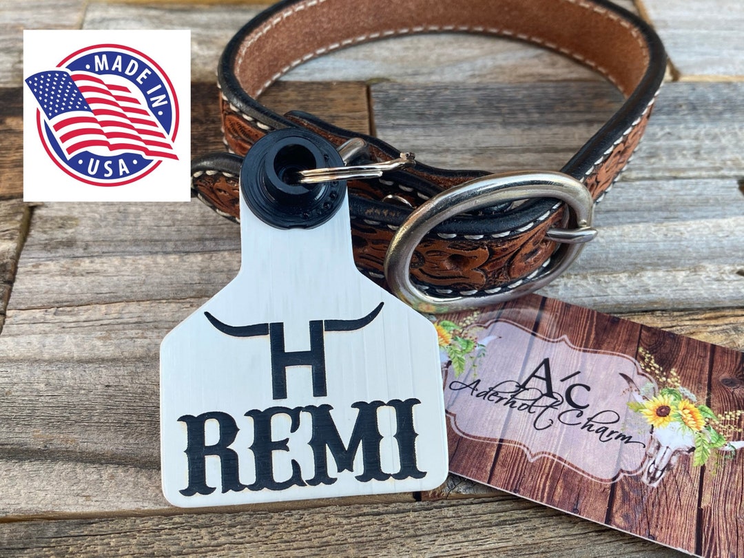 Engraved Ear Tag Dog Collar Tag Add Your Brand Lifetime Warranty ...