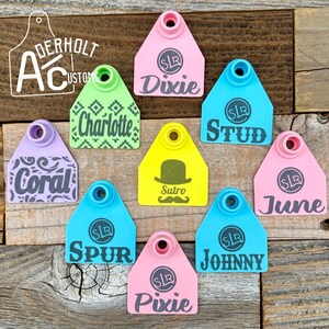 Custom Engraved Livestock Ear Tag - Laser Engraved Goat Pig Sheep Ear ...