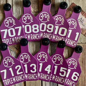 Custom Engraved Ear Tag Add Your Cattle Brand Lifetime Warranty Ritchey ...