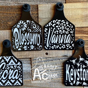 Custom Engraved Ear Tag Add Your Cattle Brand Lifetime Warranty Ritchey ...