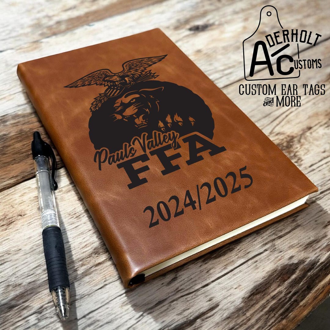 Custom Engraved Faux Leather Journals - Branded Calf Record Book ...