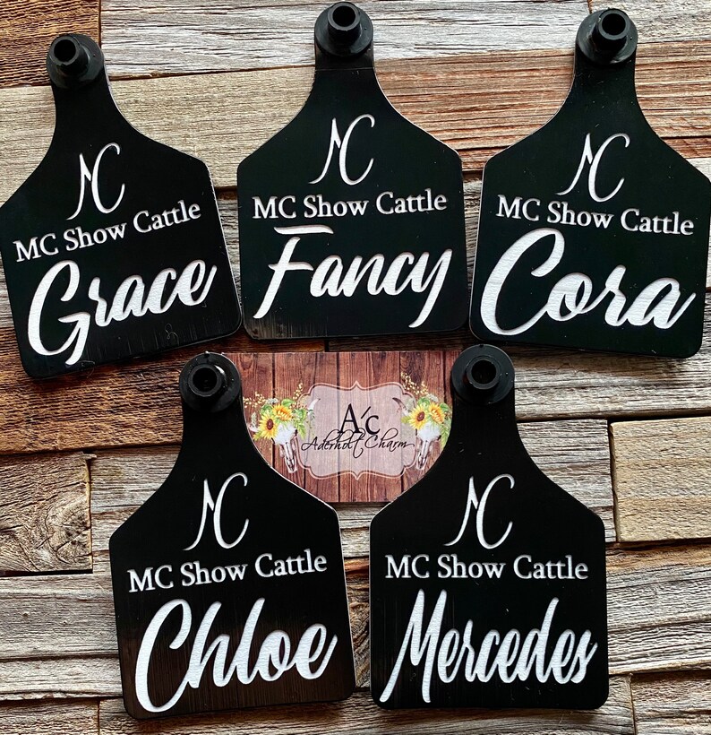 Custom Engraved Ear Tag Add Your Cattle Brand Lifetime - Etsy