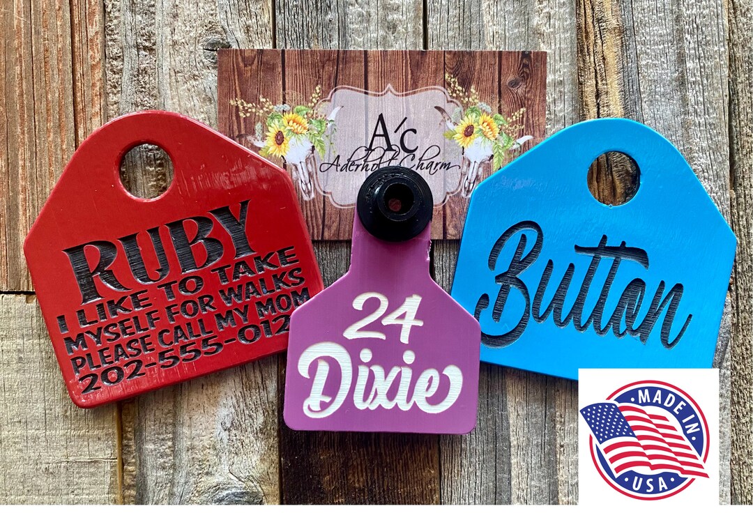 Custom Engraved Goat Ear Tag Collar Tag Sheep Pig Ear Tags - Etsy