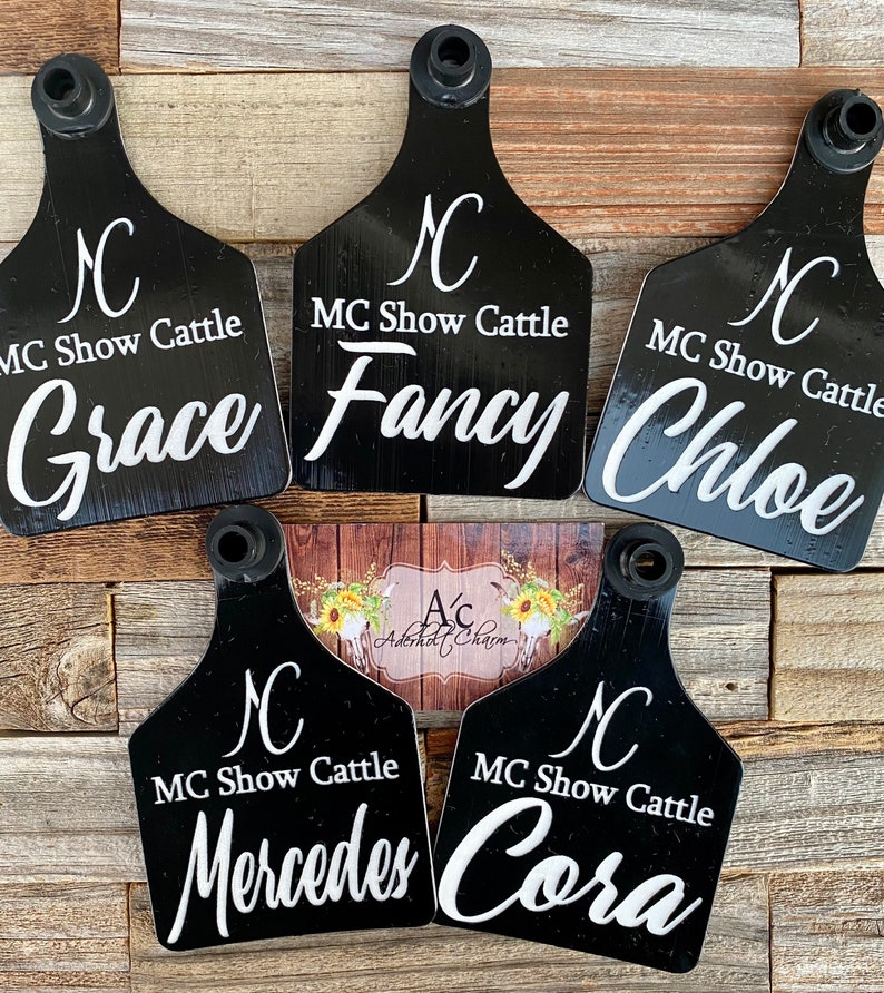 Custom Engraved Ear Tag Add Your Cattle Brand Lifetime - Etsy