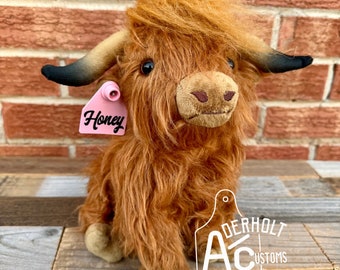 Highland Cow With Personalized Ear Tag - Etsy