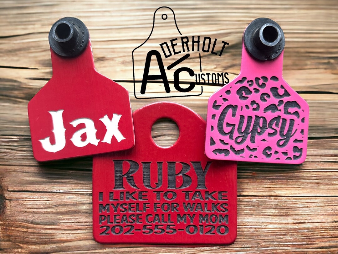 Custom Engraved Goat Ear Tag Collar Tag Sheep Pig Ear Tags Lifetime ...