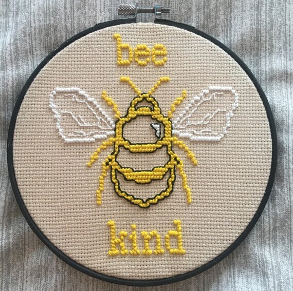 Bee Kind Cross Stitch Pattern | Etsy