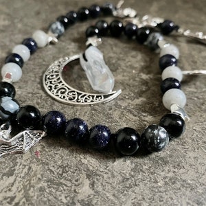 Nyx Goddess Prayer Beads, Goddess of the Night, Witches Ladder, Pagan ...