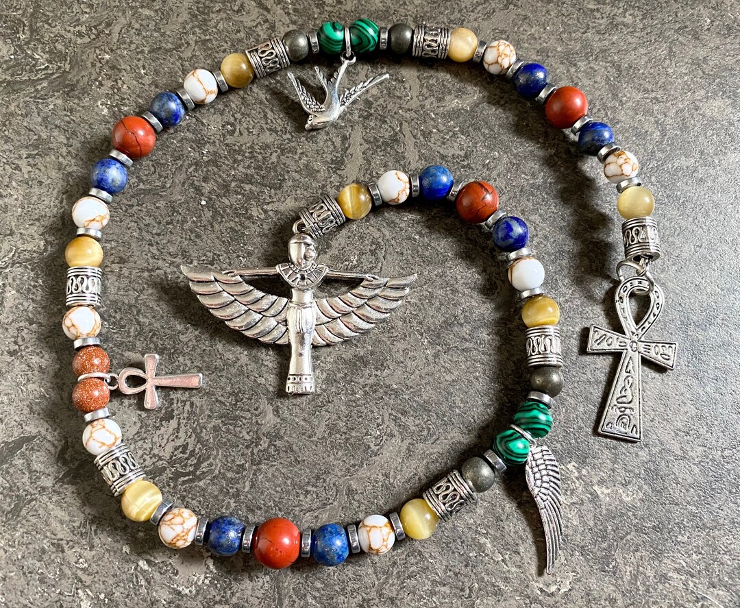 Isis Egyptian Goddess Prayer Beads, Winged Goddess Isis, Meditation ...