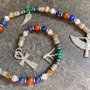Isis Egyptian Goddess Prayer Beads, Winged Goddess Isis, Meditation ...
