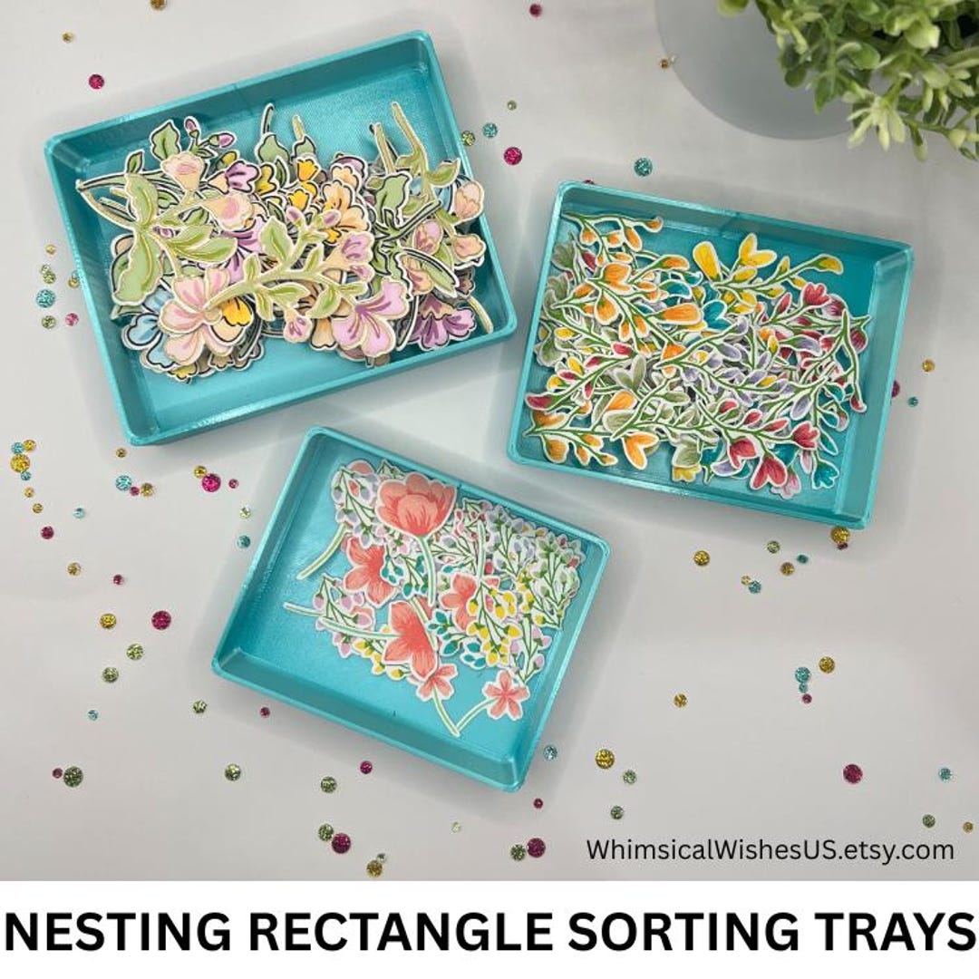 Nesting Rectangular Craft Trays - Die Cut & Scrapbook Storage - Set of ...