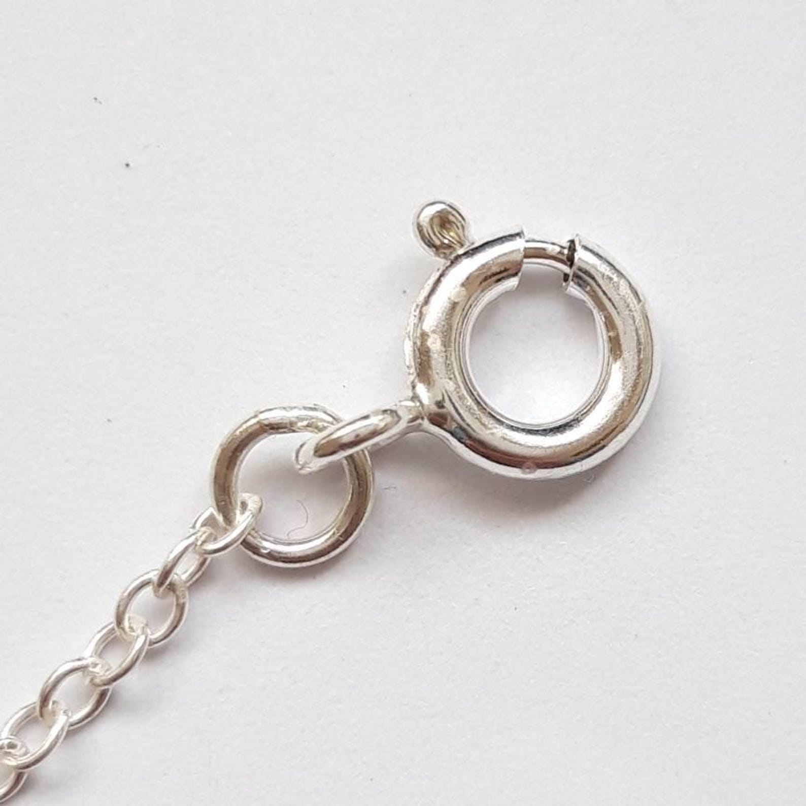 925 Sterling Silver Extender Safety Trace Chain - 2 X Bolt Ring Clasps ...
