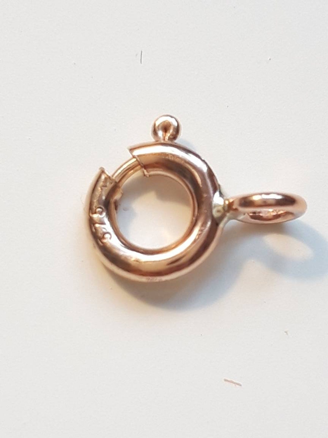 9ct Rose Gold Bolt Ring Trigger Clasp, Heavy With CLOSED Jump Ring ...