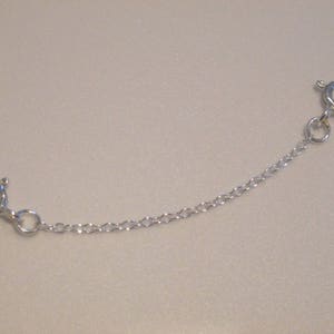 925 Sterling Silver Extender Safety Trace Chain , 2 X Bolt Ring Clasps ...