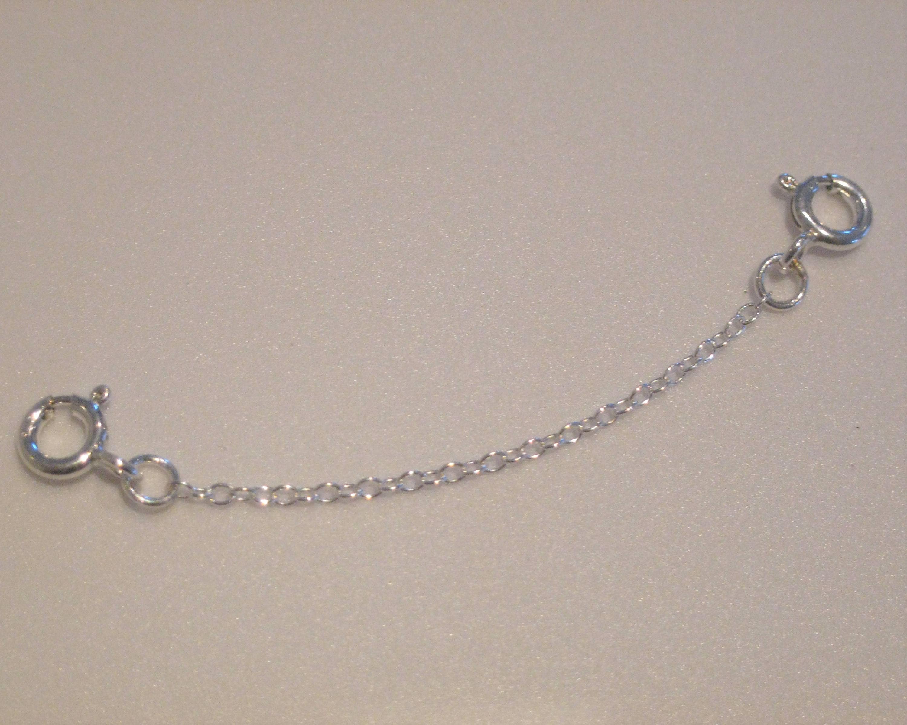 925 Sterling Silver Extender Safety Trace Chain 2 X Bolt Ring - Etsy