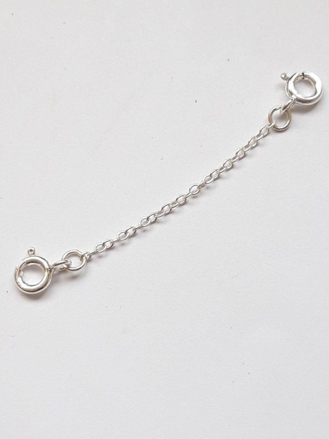 925 Sterling Silver Extender Safety Trace Chain 2 X Bolt Ring - Etsy