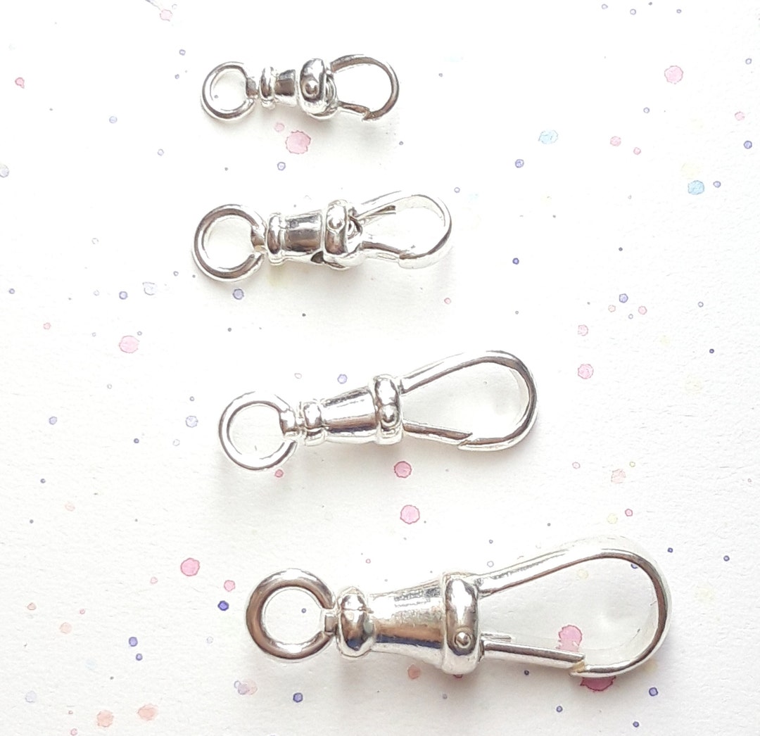 Sterling Silver Albert Swivel Clasp With Open Jump Ring, Use With Watch ...