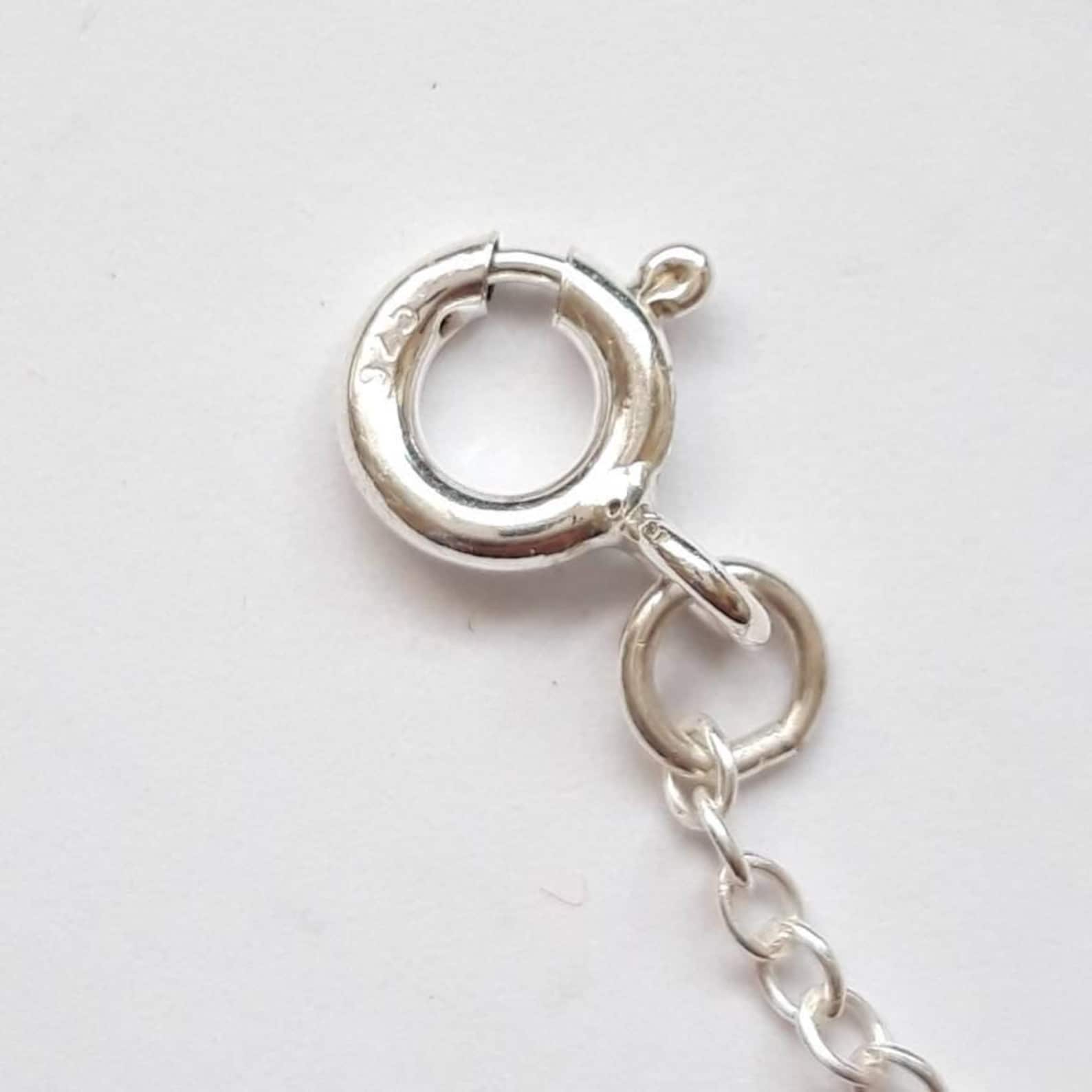 925 Sterling Silver Extender Safety Trace Chain - 2 X Bolt Ring Clasps ...