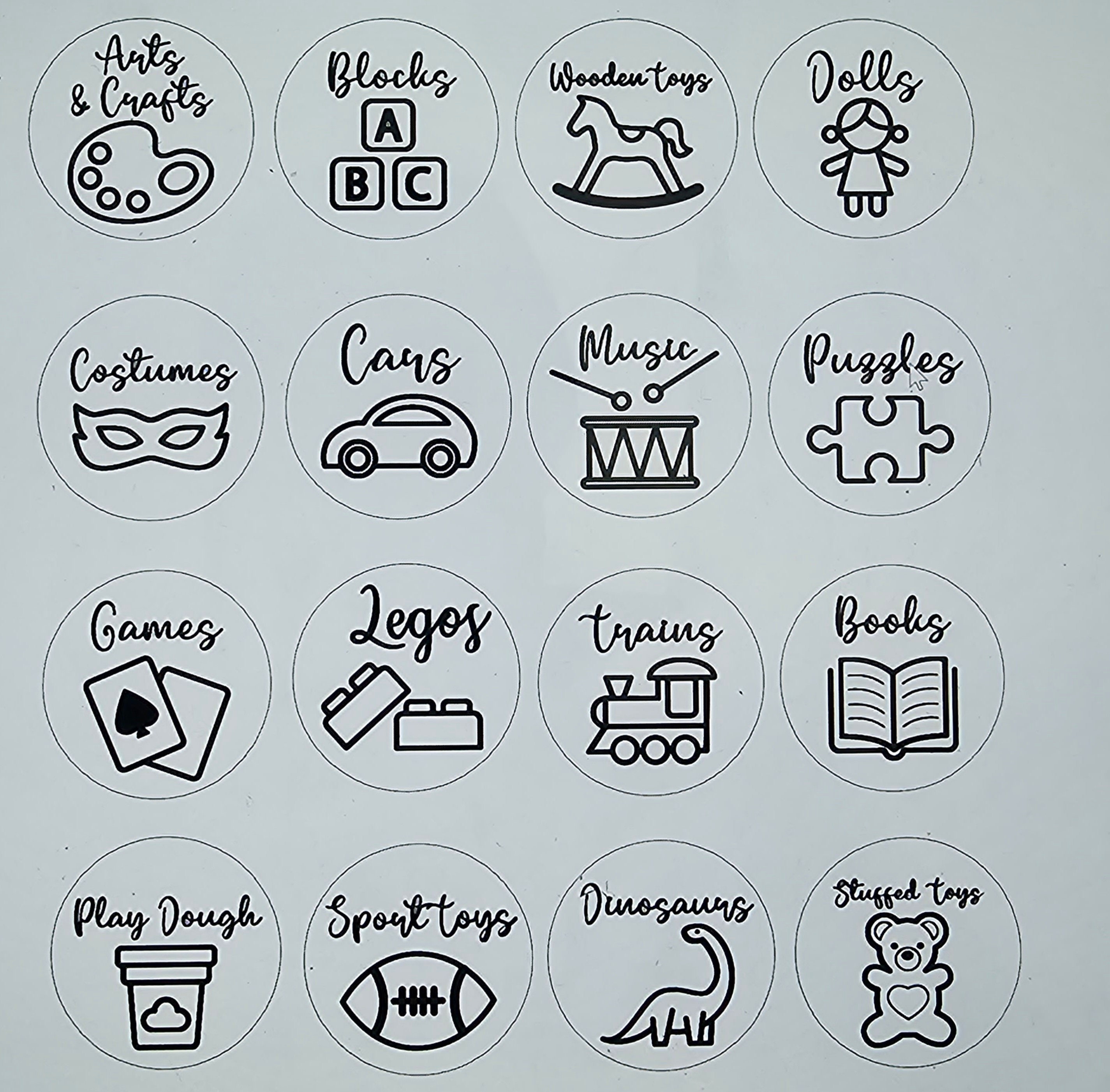 Wooden Toy Labels, Toy Labels, Toy Tags, Storage Labels, Playroom ...