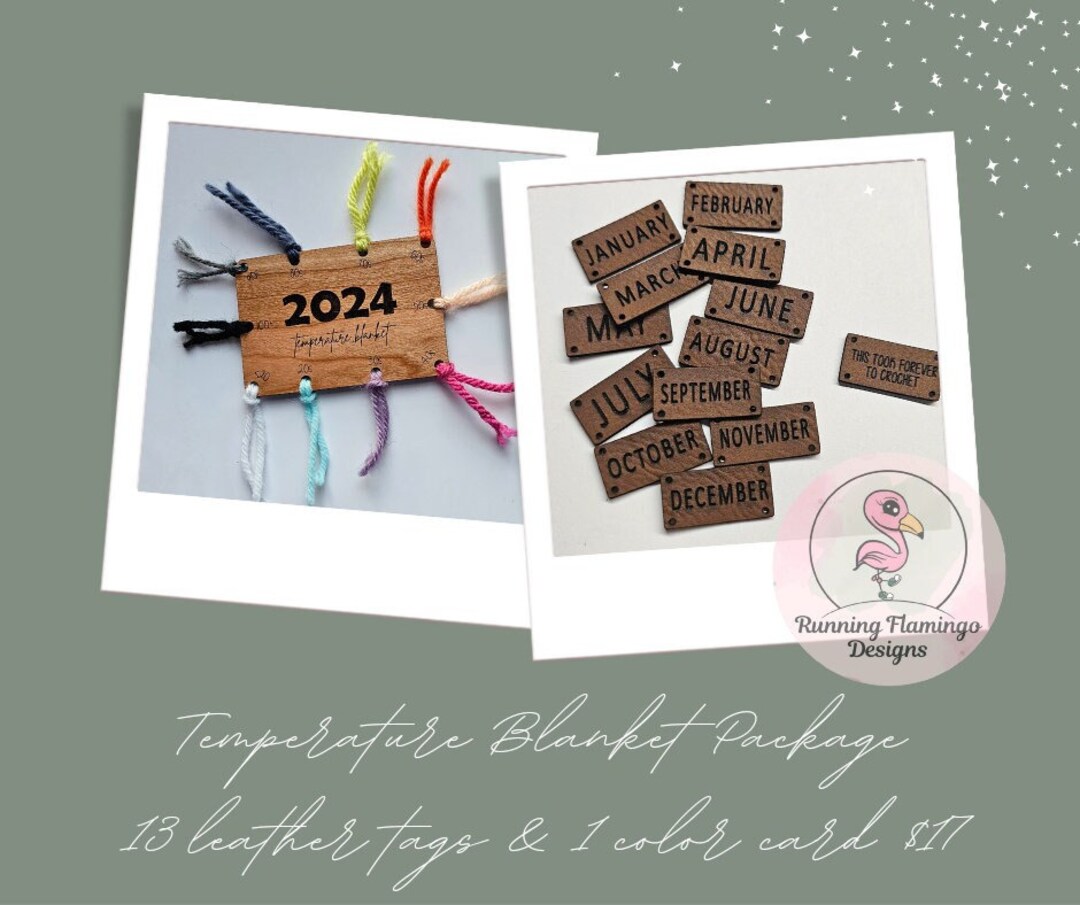 Temperature Blanket Package, Temperature Color Chart, Leather Tags ...