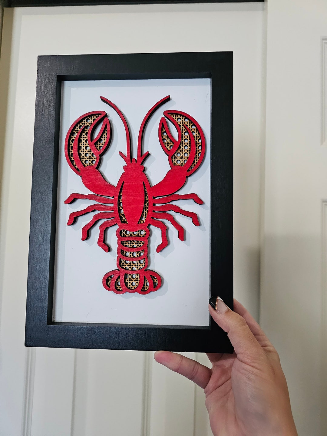 Lobster Rattan Sign, Lobster Sign, Rattan Home Decor, Maine Beach Decor ...