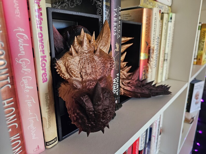 3d Printed Dragon Head, Dragon Book, Dragon Head, Book Nook, Gift for ...