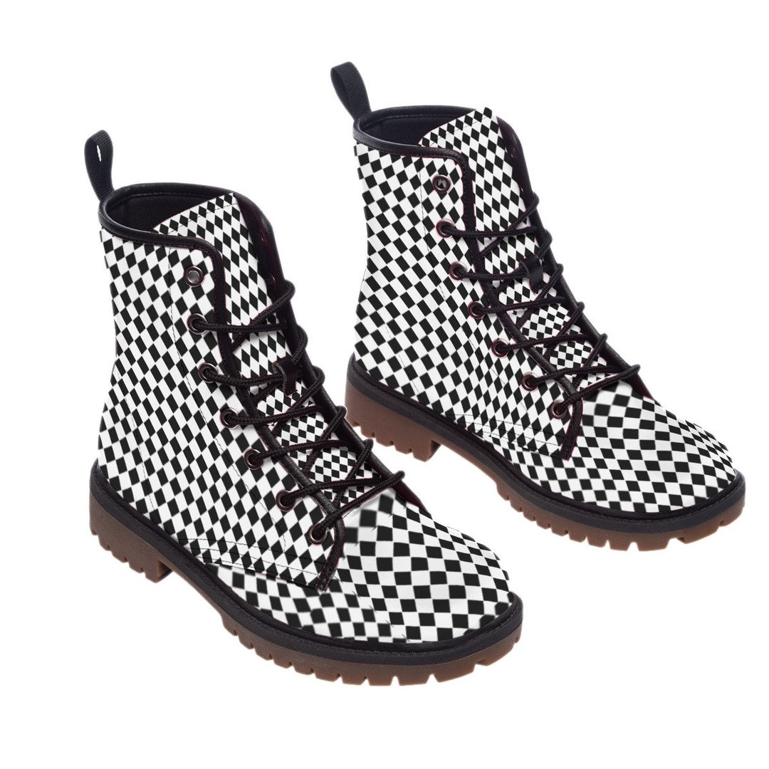 Checkered Men's Boots - Etsy