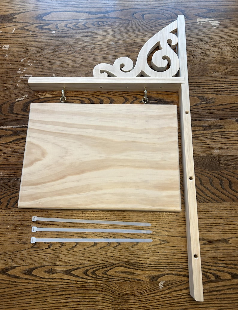 Unfinished Wood Vendor Sign – DIY Booth Display With Scroll Work on ...