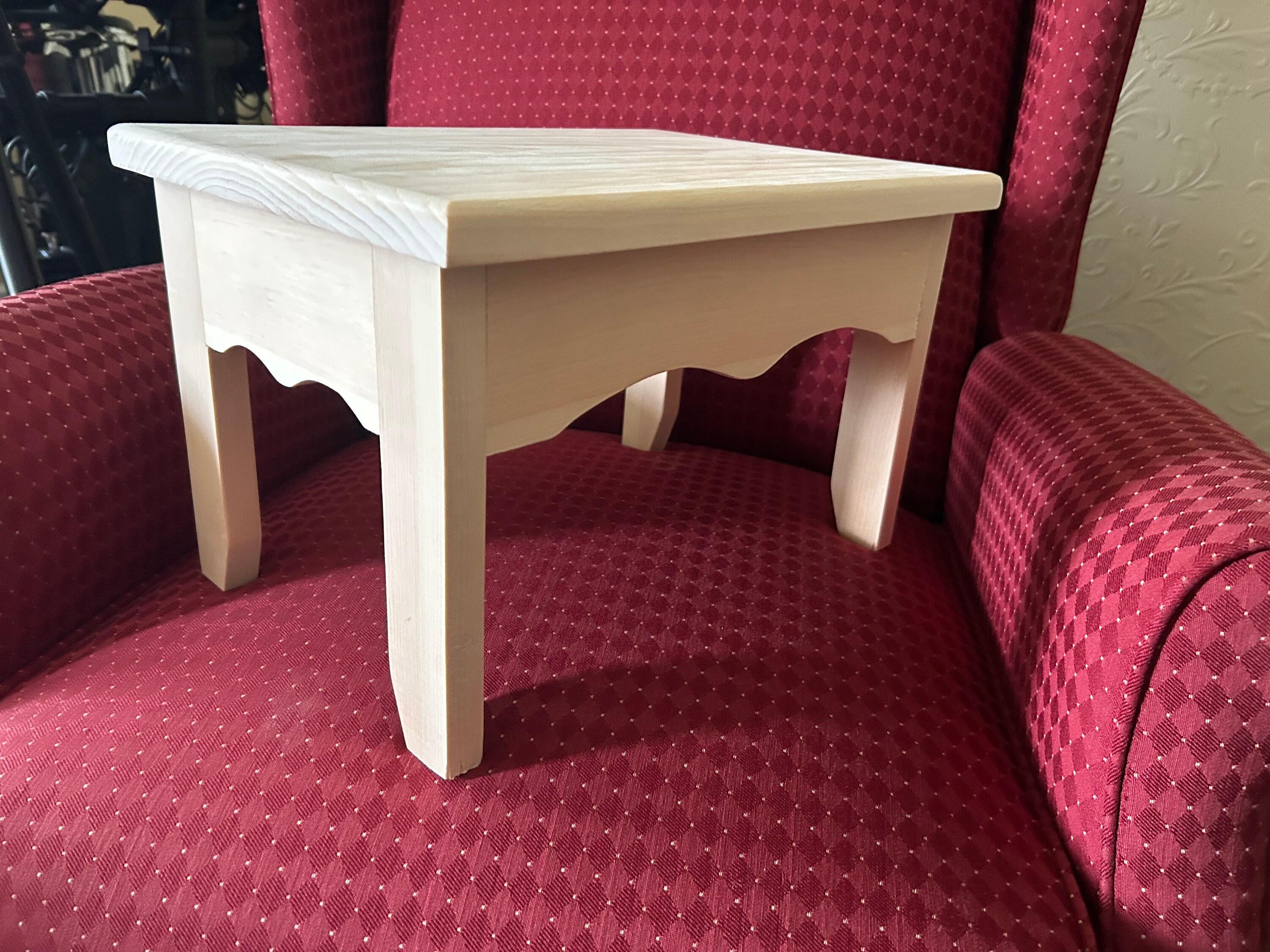 Handmade Wood Step Stool With Scrollwork Unfinished Pine - Etsy