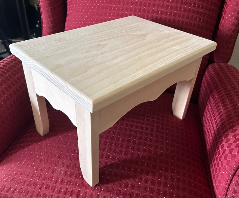Handmade Wood Step Stool With Scrollwork Unfinished Pine - Etsy