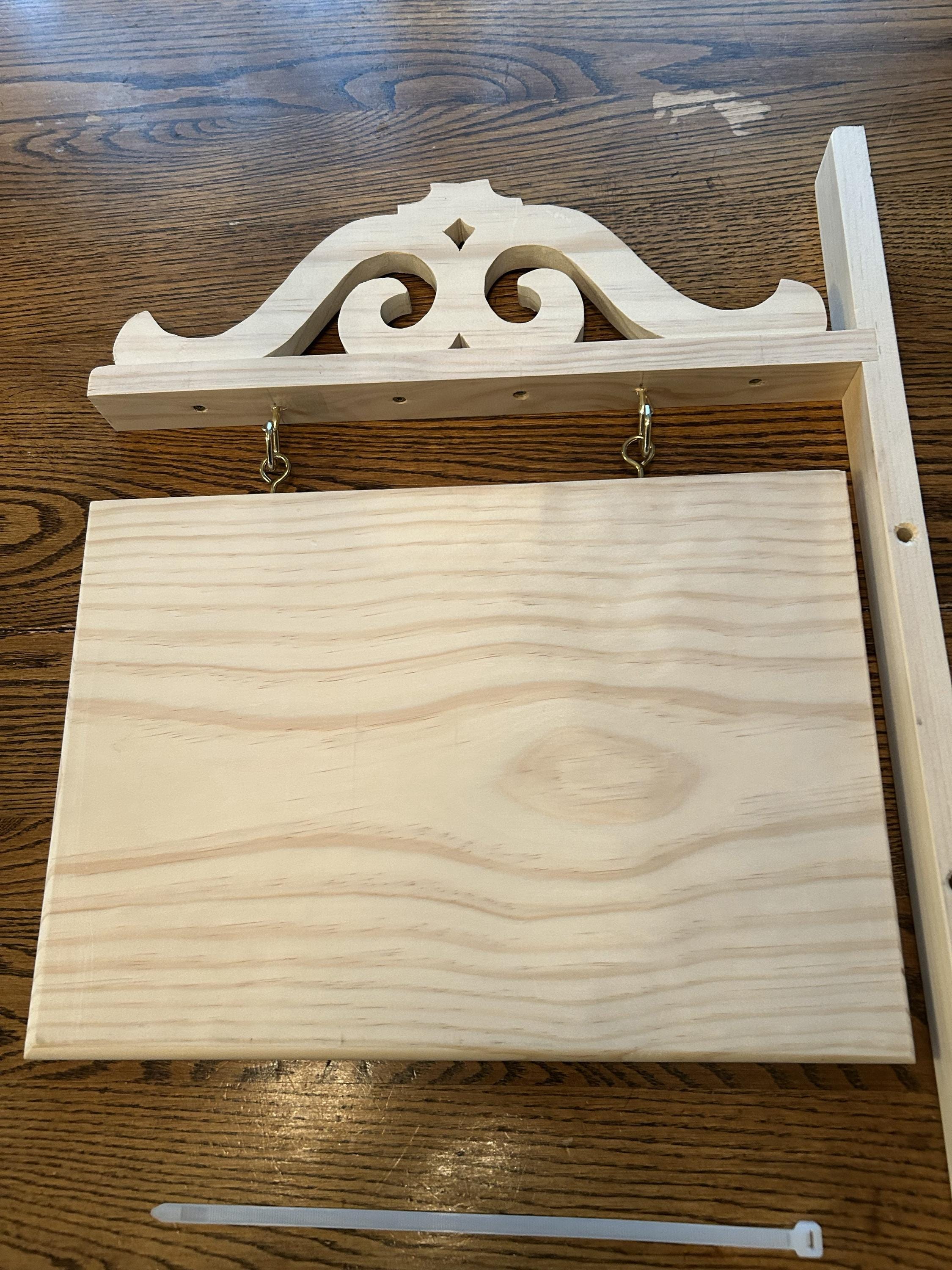 Unfinished Wood Vendor Sign – DIY Booth Display With Scroll Work on ...