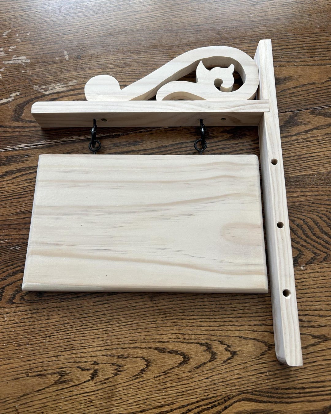 Unfinished Small Wood Vendor Sign – DIY Booth Display With Scroll Work ...