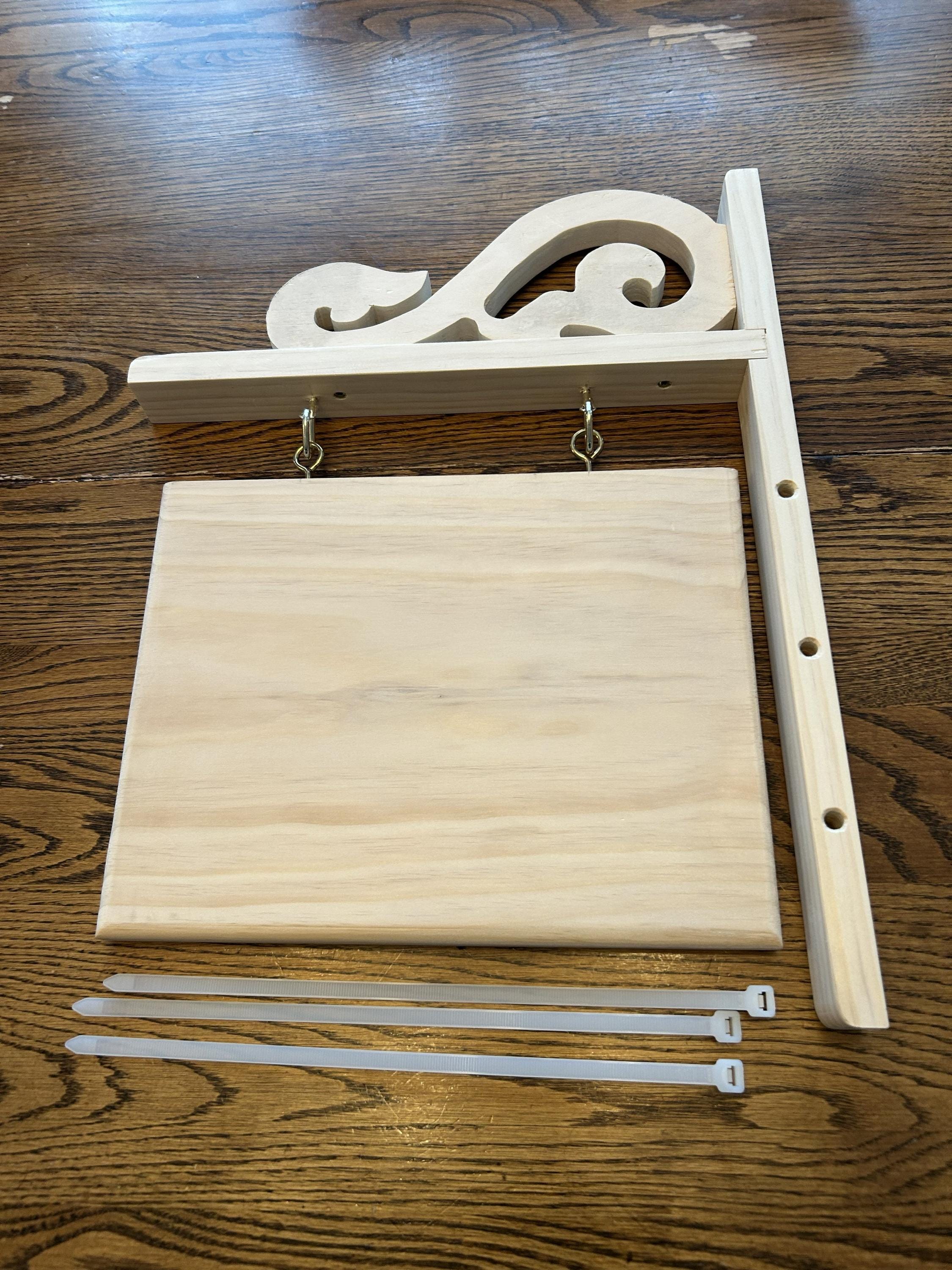 Unfinished Small Wood Vendor Sign – DIY Booth Display With Scroll Work ...