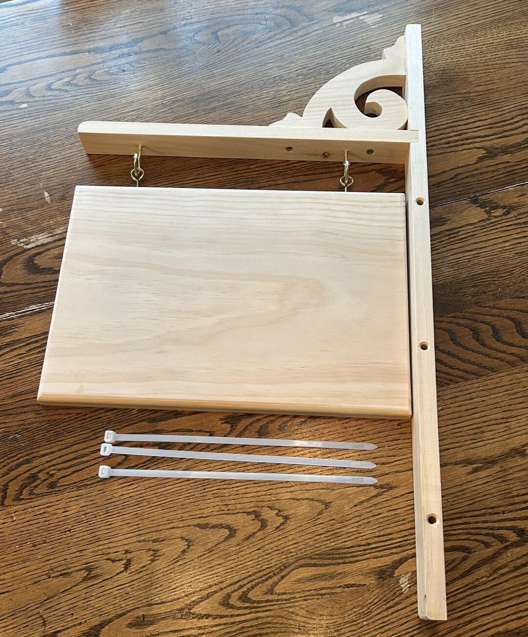 Unfinished Wood Vendor Sign – DIY Booth Display With Scroll Work on ...
