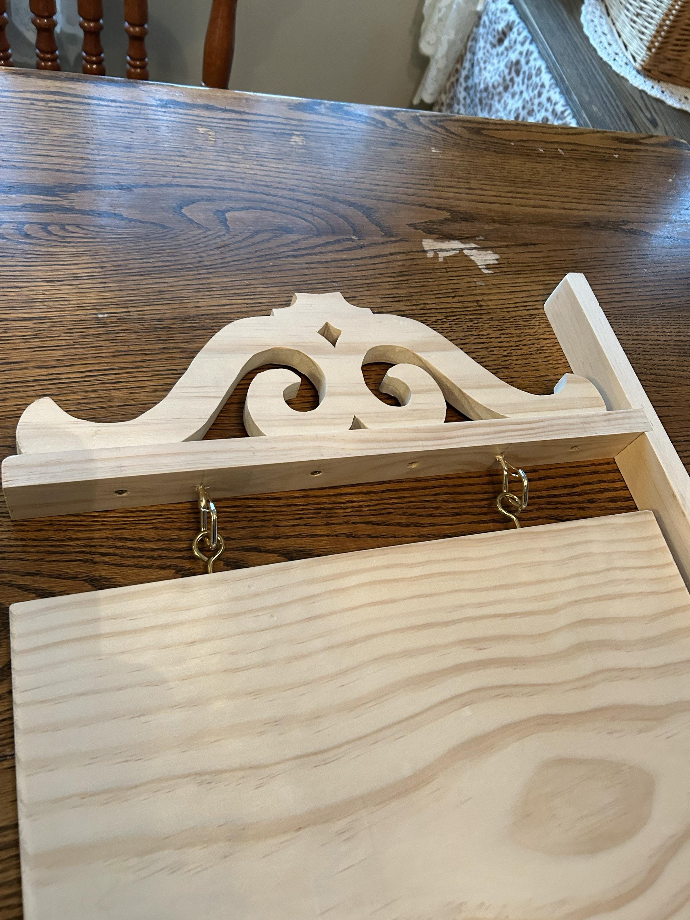 Unfinished Wood Vendor Sign – DIY Booth Display With Scroll Work on ...