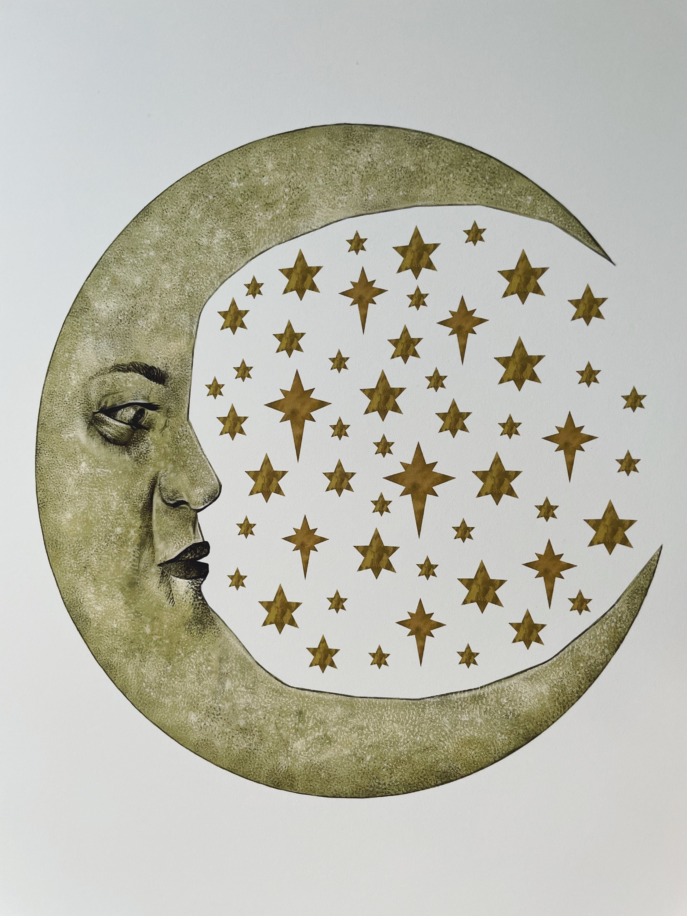 Vintage Crescent Moon