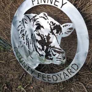 20 inch Angus Cow Bull Farm Sign Metal with customization made | Etsy