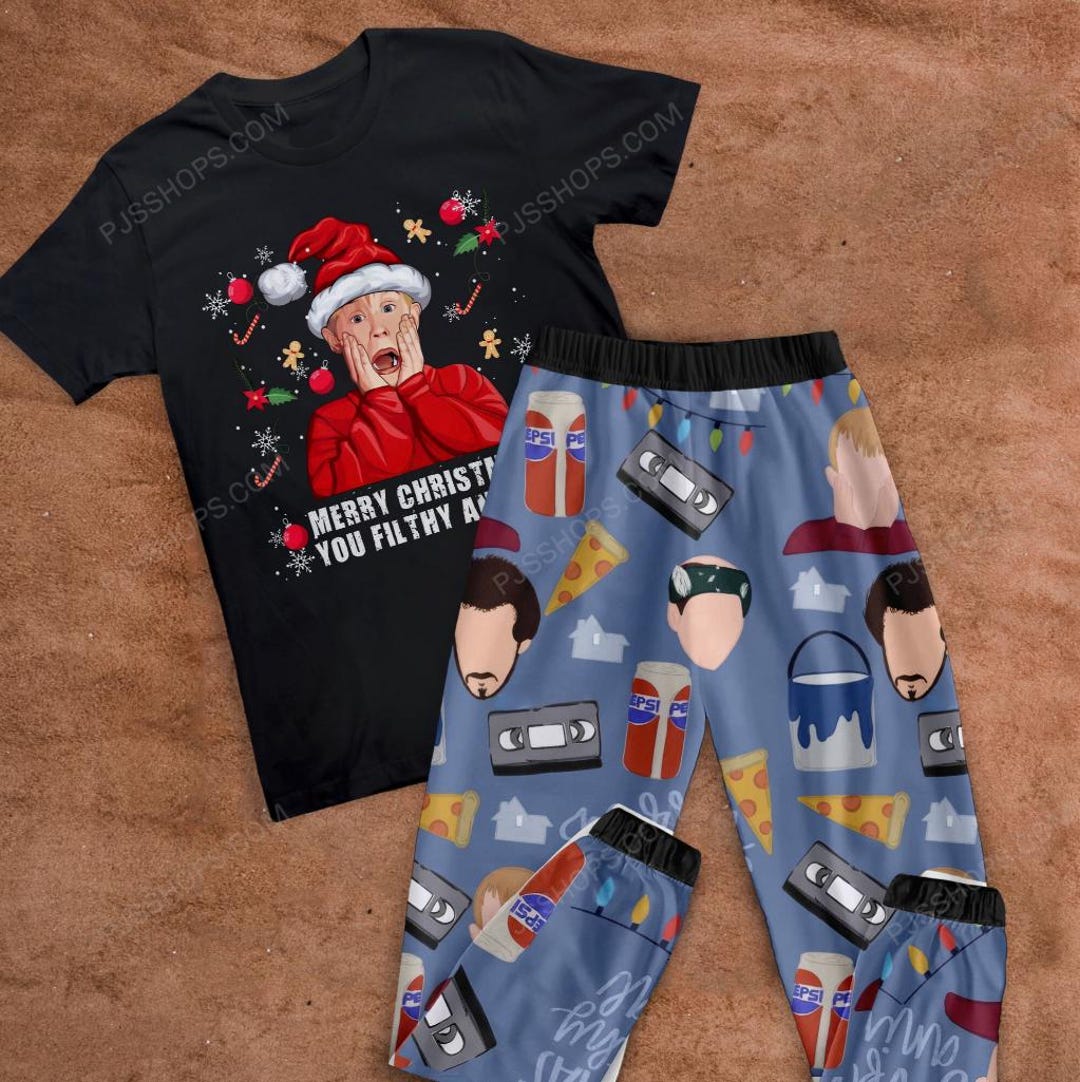 Home Alone Holiday Pajamas Set, Home Alone Personalized Family Pajamas ...